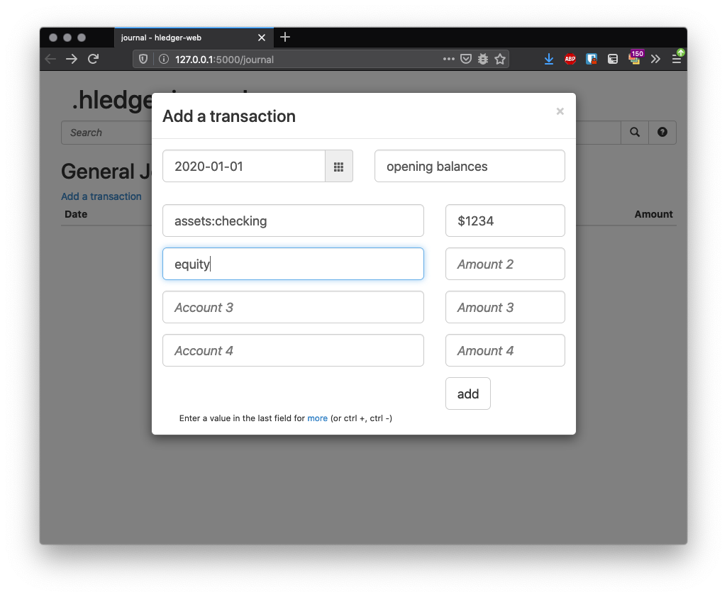 Tutorial: hledger-web - hledger